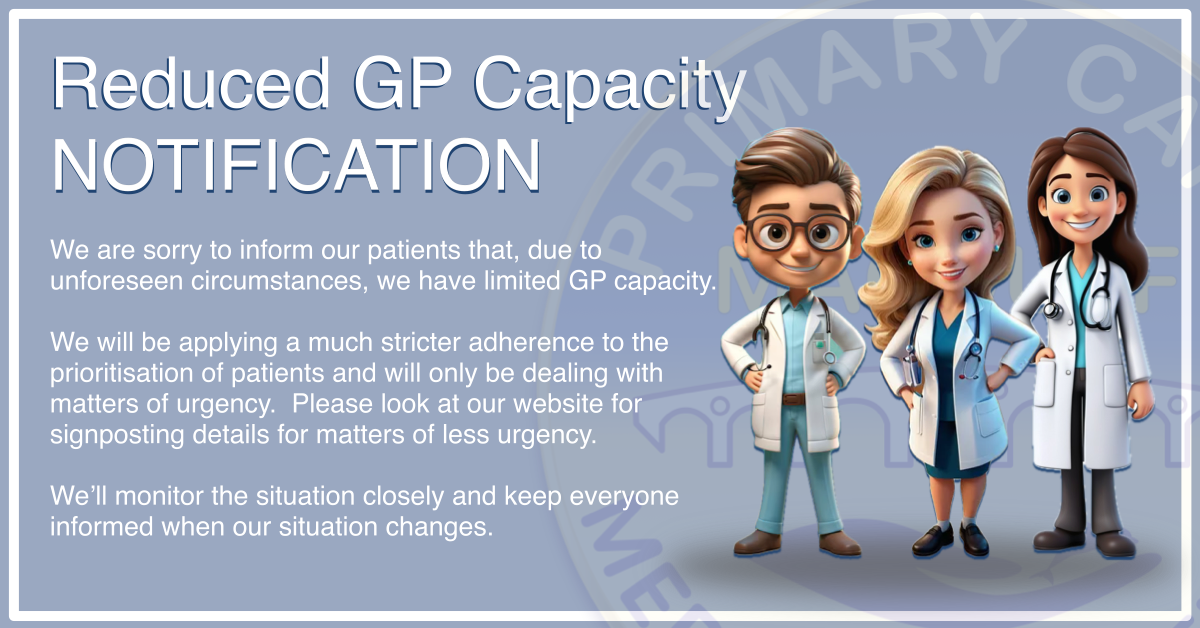 Limited Clinical Capacity - Macduff Medical Practice
